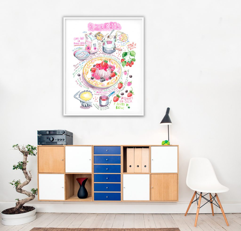 Panna Cotta recept poster | Amaregalo | Uw Italiaanse Cadeau Winkel Online