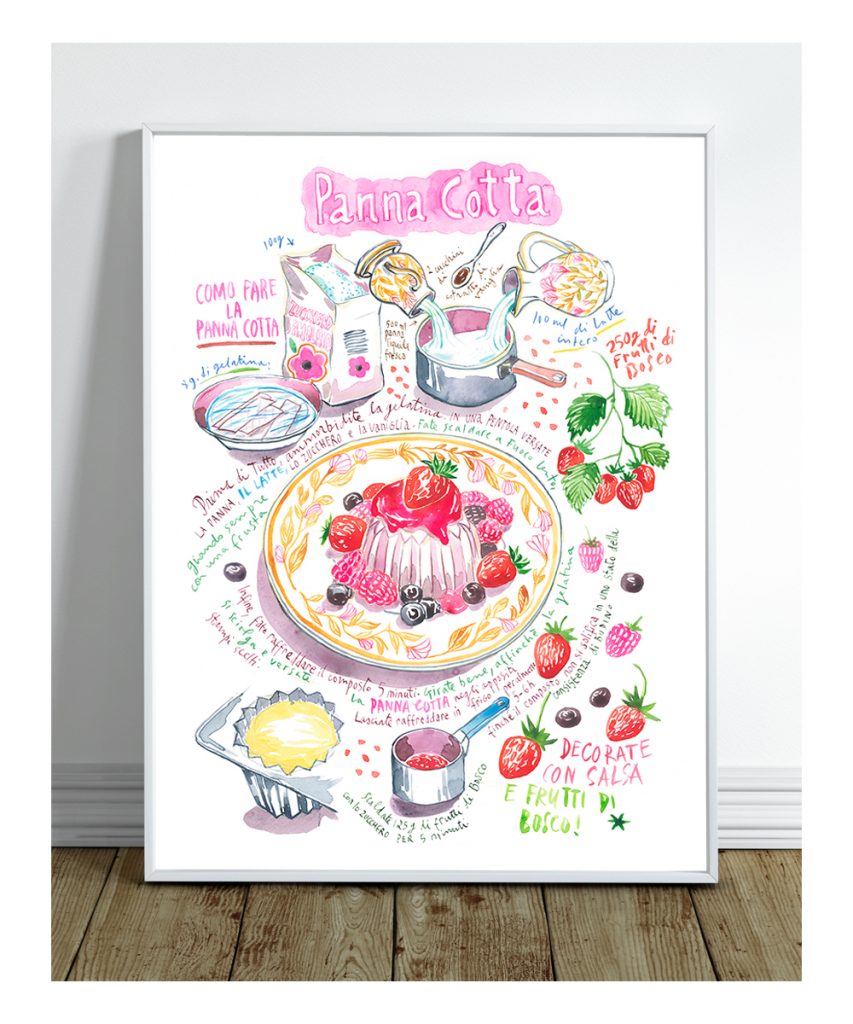 Panna Cotta recept poster | Amaregalo | Uw Italiaanse Cadeau Winkel Online